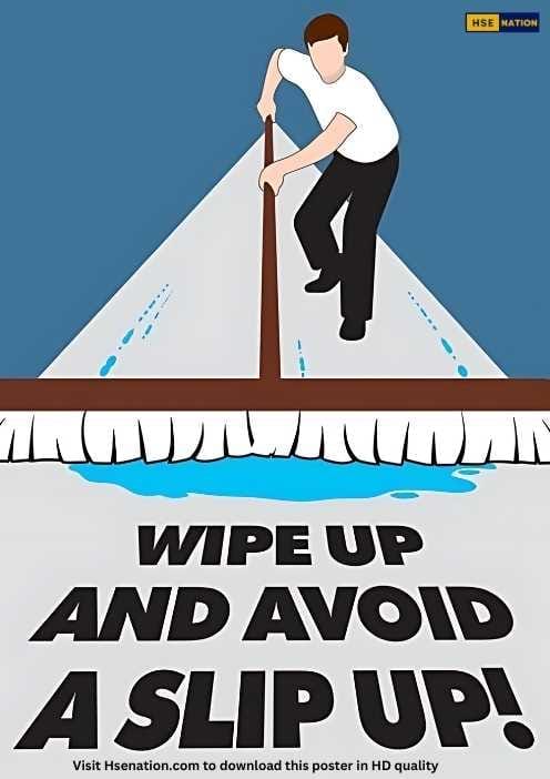 Safety Poster: Wipe Up & Avoid A Slip Up | HSENation