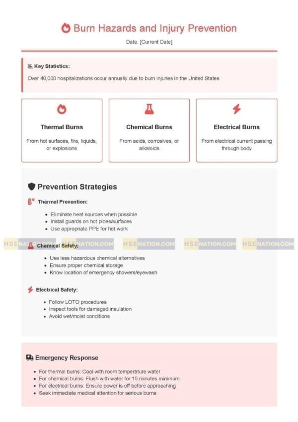Burn Hazards and Injury Prevention Safety Toolbox Talk - Download ...