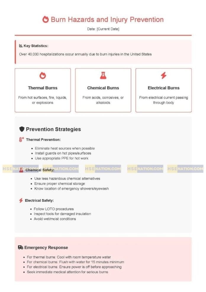 Burn Hazards and Injury Prevention Safety Toolbox Talk - Download ...