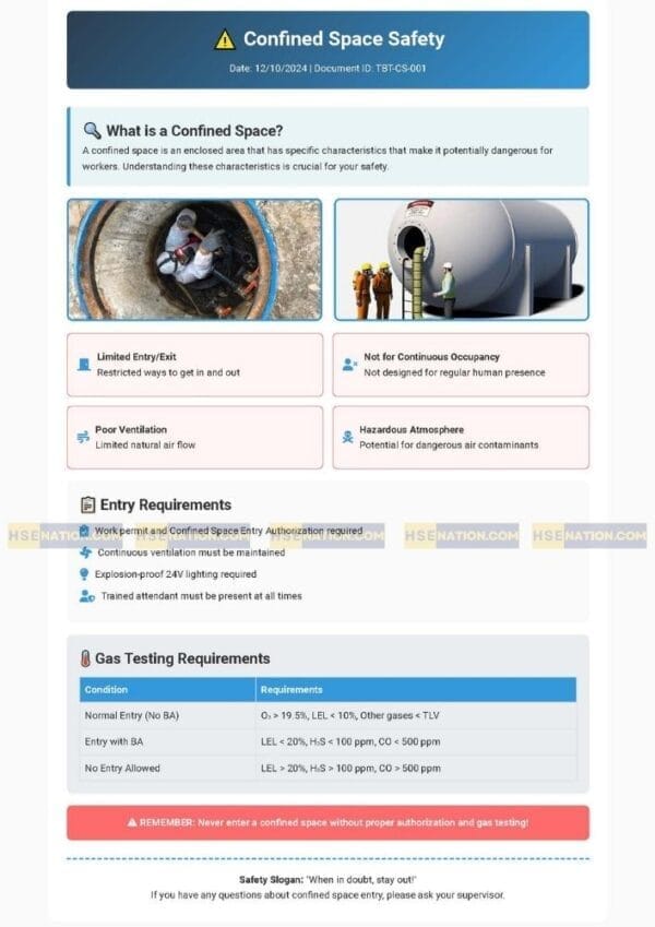 Confined Space Safety Toolbox Talk - Download | HSENation