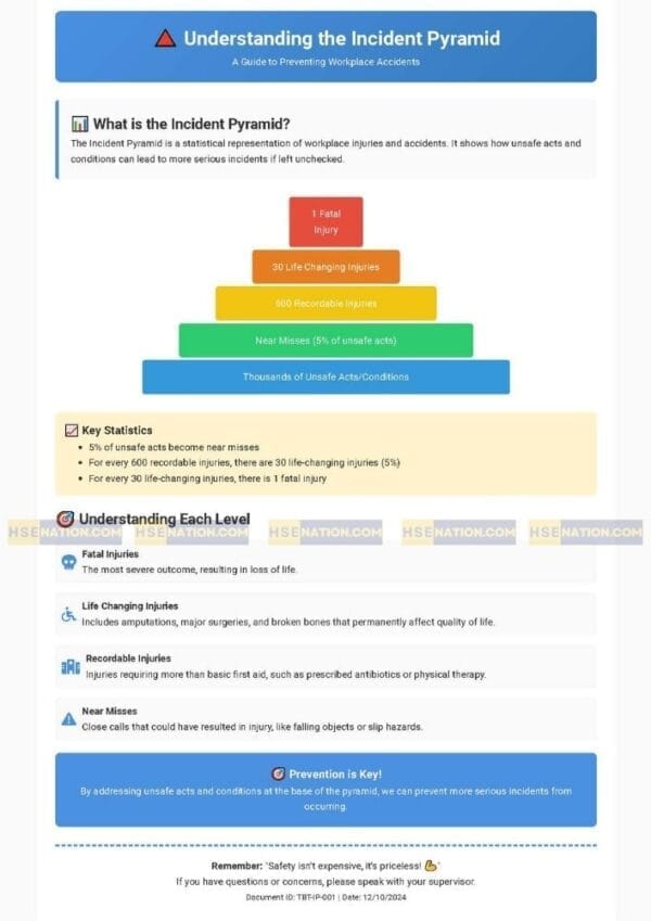 Incident Pyramid Safety Toolbox Talk - Download | HSENation